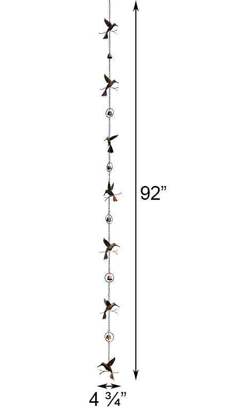 Flame Copper Hummingbird & Bell Rain Chain – We Love Hummingbirds