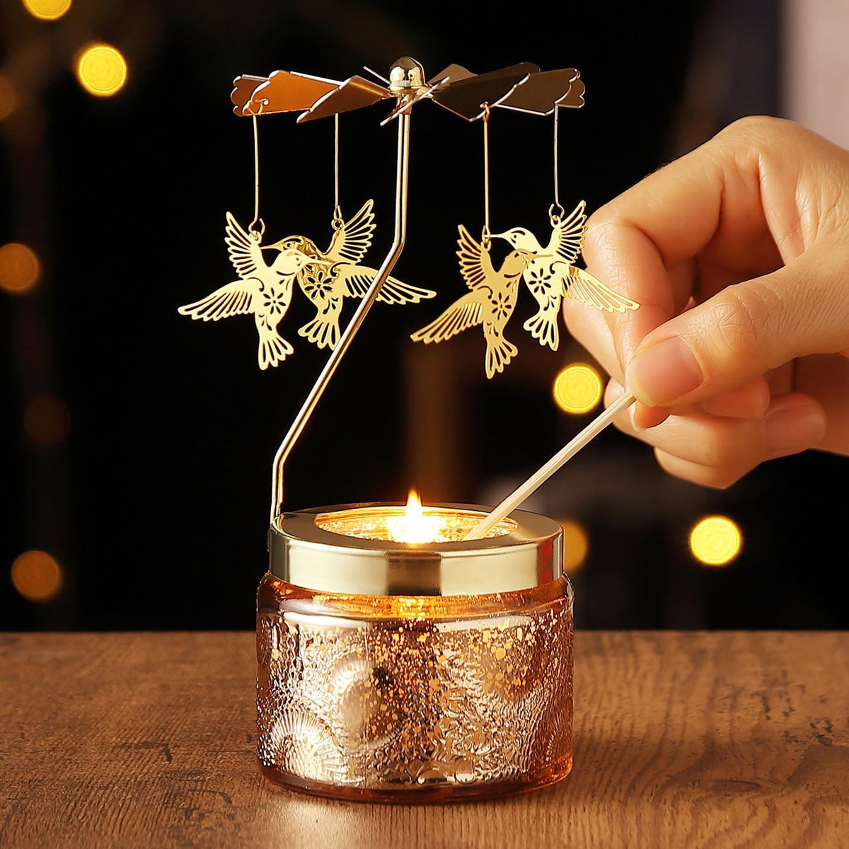 Hummingbird Tabletop Candle Unique Rotating Lantern – We Love Hummingbirds