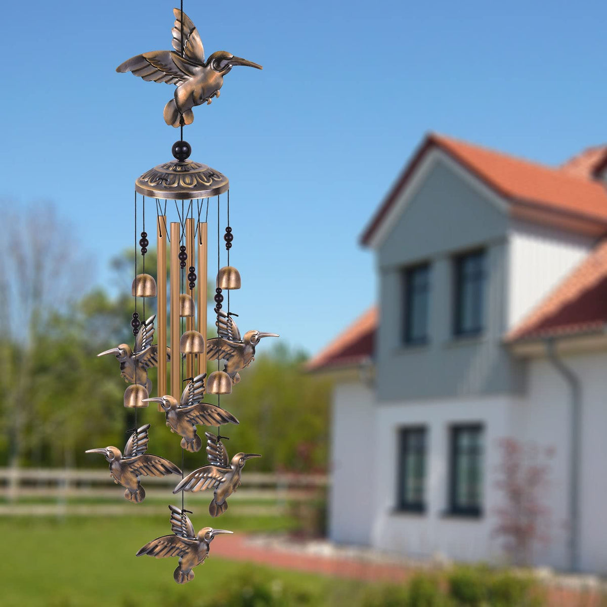 Outdoor Bronze Hummingbird Wind Chimes – We Love Hummingbirds